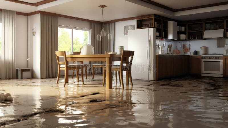 Ceiling water damage house stock illustration. Illustration of shadows ...