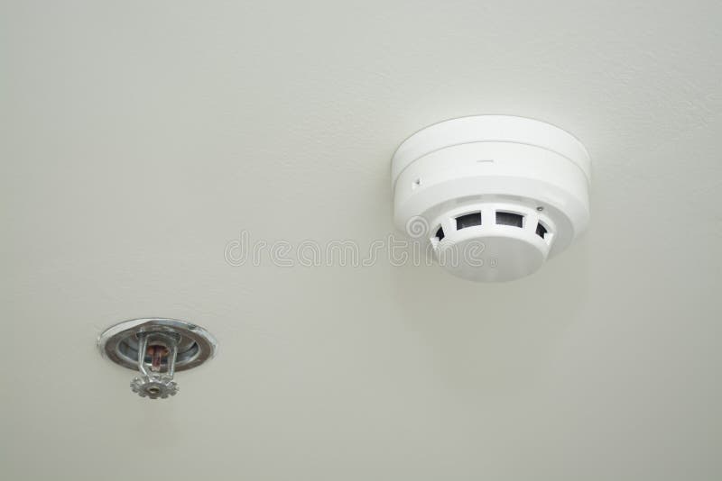 Ceiling White Fire Detector Used To Activate Warning Systems in Stock ...