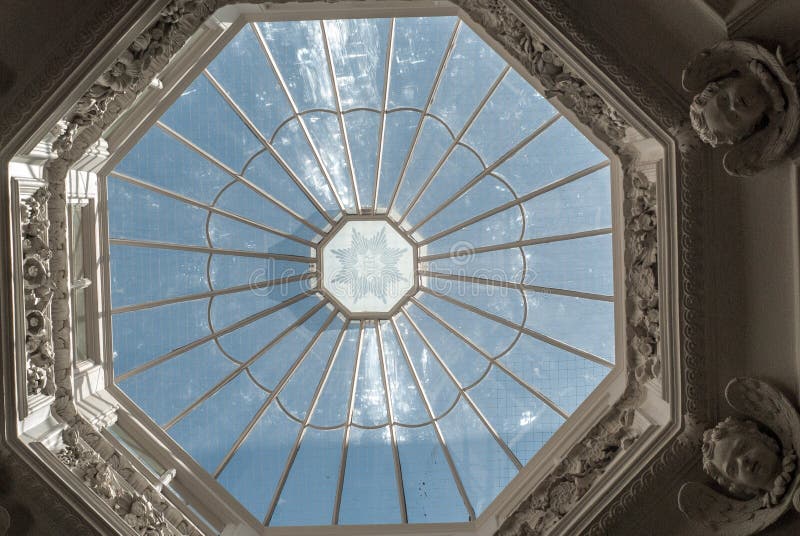 Ceiling Window with Direct Sun Stock Image - Image of carving, ceiling ...