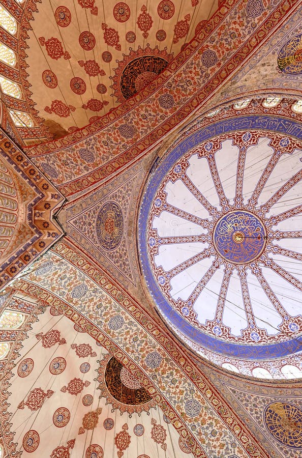 Ceilng at the Blue Mosque in Istanbul Stock Image - Image of domed ...
