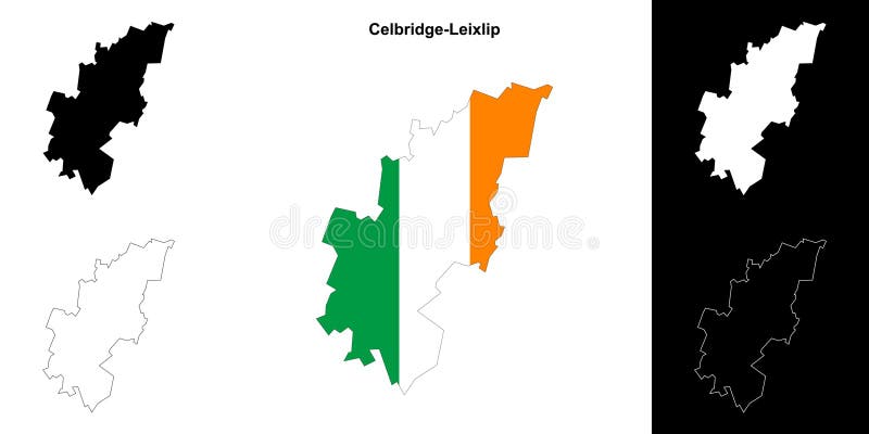 Celbridge-Leixlip Outline Map Stock Vector - Illustration of border ...