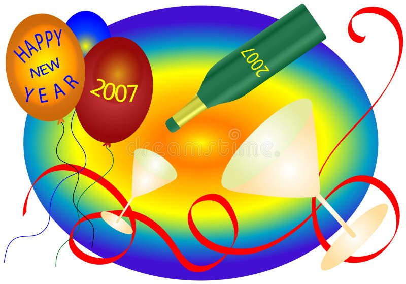 Celebración del Año Nuevo stock de ilustración. Ilustración de ...