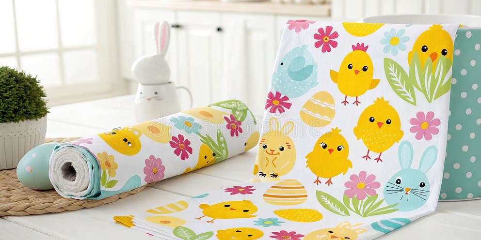Adorable Easter Bunny and Chick Pattern Design a Colorful Spring Motif ...