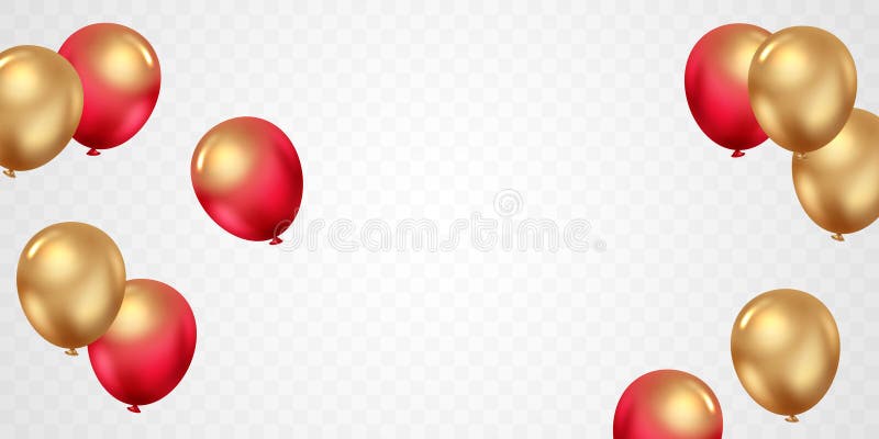 Celebrate Background with Beautiful Red Balloons Vector Illustration ...