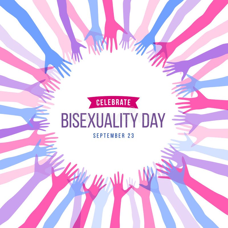 Celebrate Bisexuality Day Banner With Abstract Blue Purple And Pink