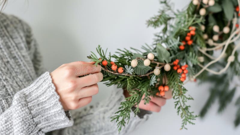 DIY Holiday Garland Exchange Stock Photo - Image of materials, joyful ...