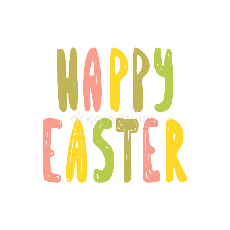 Celebrate Easter with Joy Using this Colorful Hand Drawn Text Vector ...