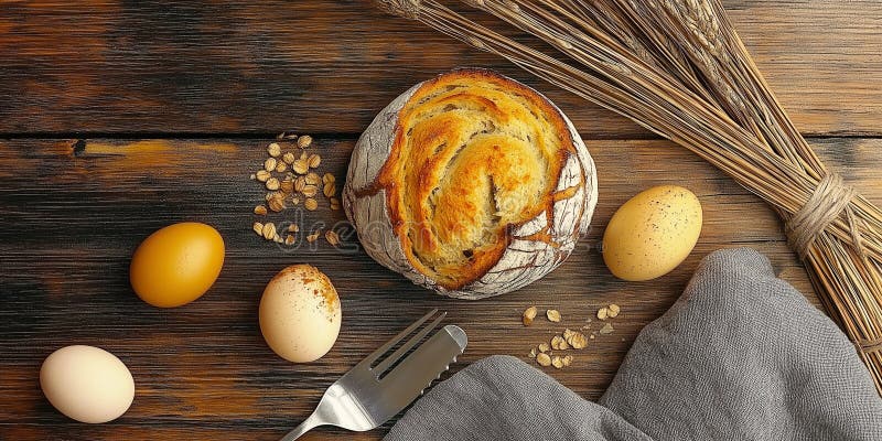Celebrate Easter with Traditional Bread and Decorations on a ...