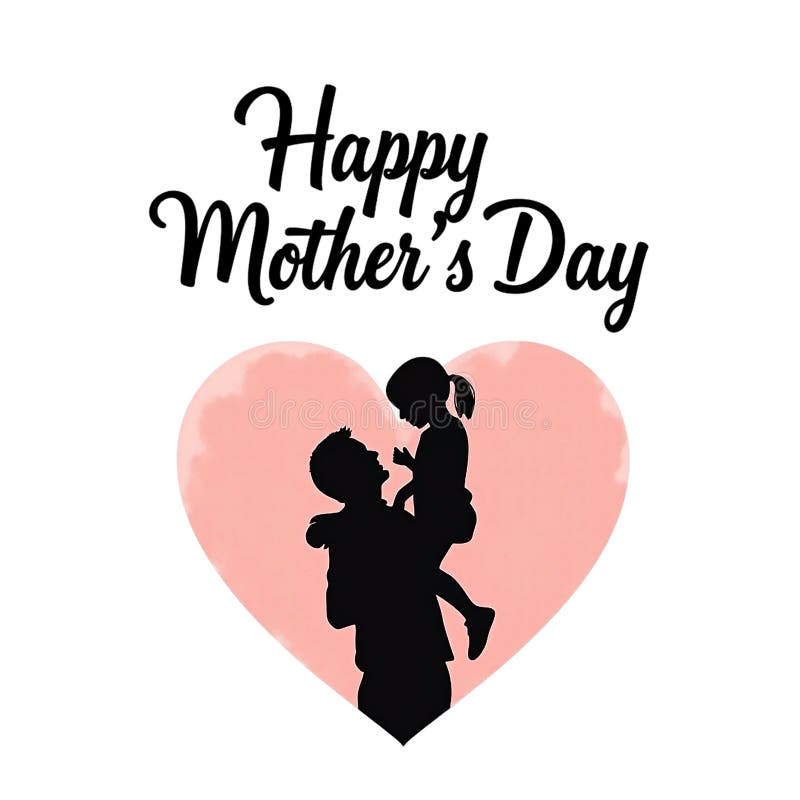 Chic Script Typography Mother S Day Greeting Card. Stock Illustration ...