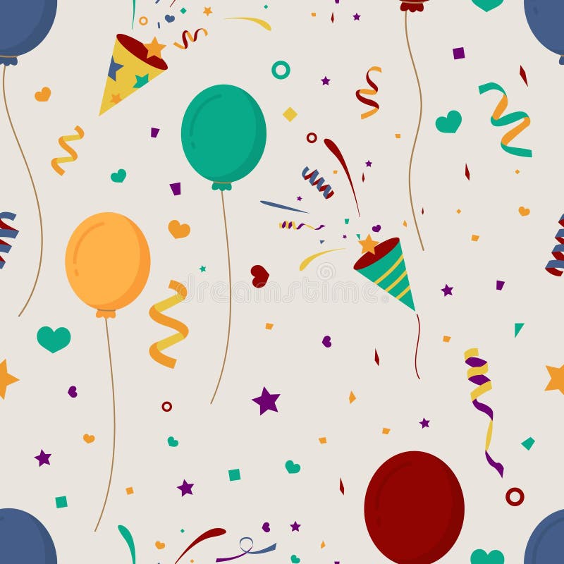Celebrate Party Seamless Pattern with Party Popper,glitter. Stock ...