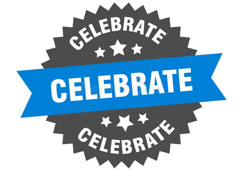 Let`s Celebrate Sign. Vector Multicolored Logo. Brush Lettering on Dark ...