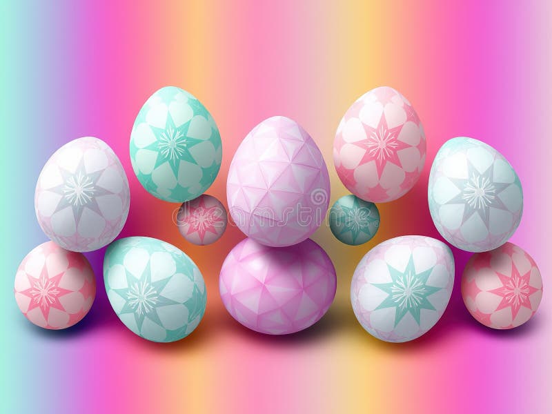 Vibrant Geometric Easter Eggs Modern Spring Design with Colorful ...