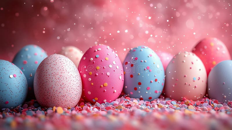 Celebrate Spring Vibrant Colored Eggs Confetti Decor Stock Photos ...