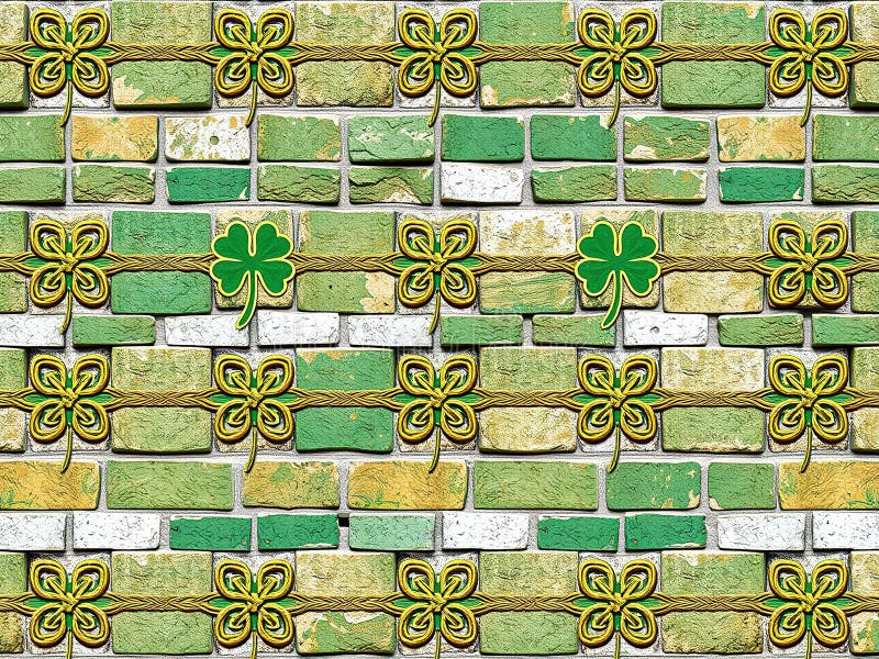 St Patricks Day Geometric Brick Pattern Background a Contemporary ...