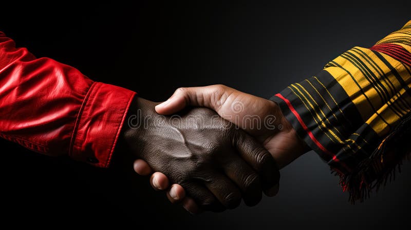 Celebrate Unity and Respect with a Black and White Handshake Stock ...