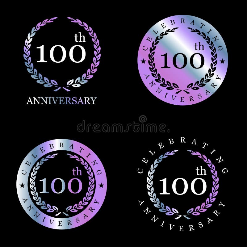 Celebrating Anniversary Badges with Elegent Design Vector Stock Vector ...