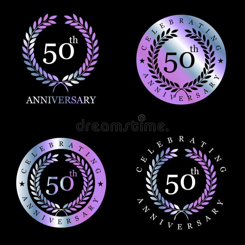 Celebrating Anniversary Badges with Elegent Design Vector Stock Vector ...
