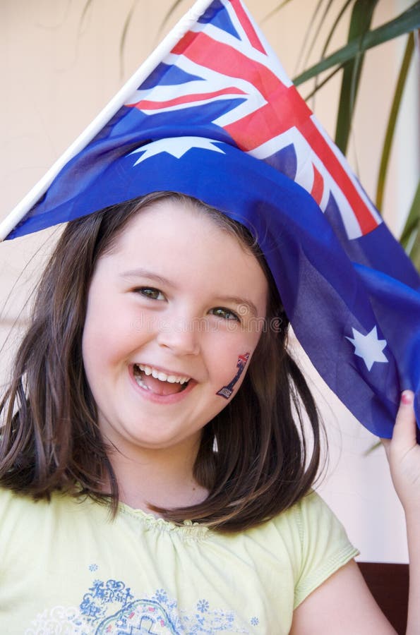 Celebrating Australia Day stock image. Image of flag - 16227191