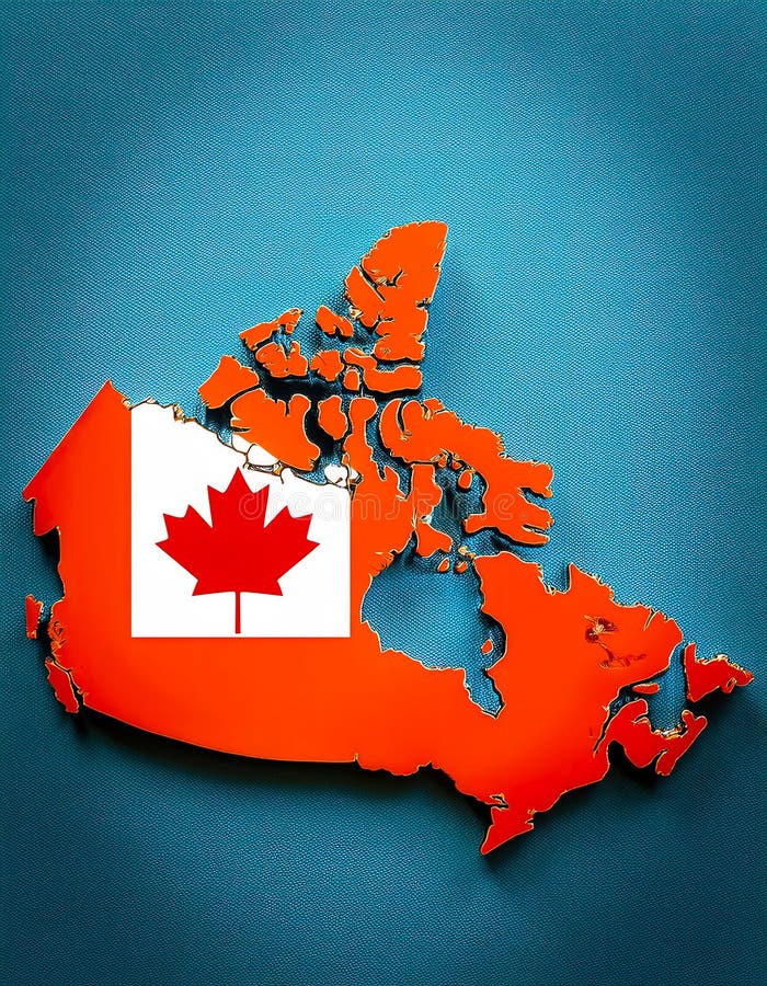 Celebrating Canada Day with the Map of Canada Highlighted by a Maple ...