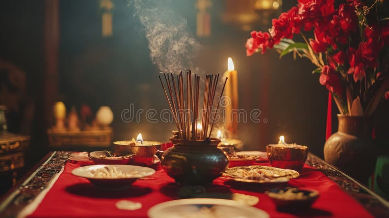 Celebrating Chinese New Year with Incense Offerings and a Festive ...
