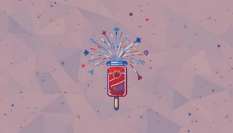 Celebrating with Colorful Firecracker on Polygon Background for Festive ...