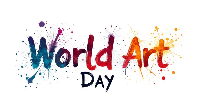 Celebrating Creativity, World Art Day Message Stock Illustration ...