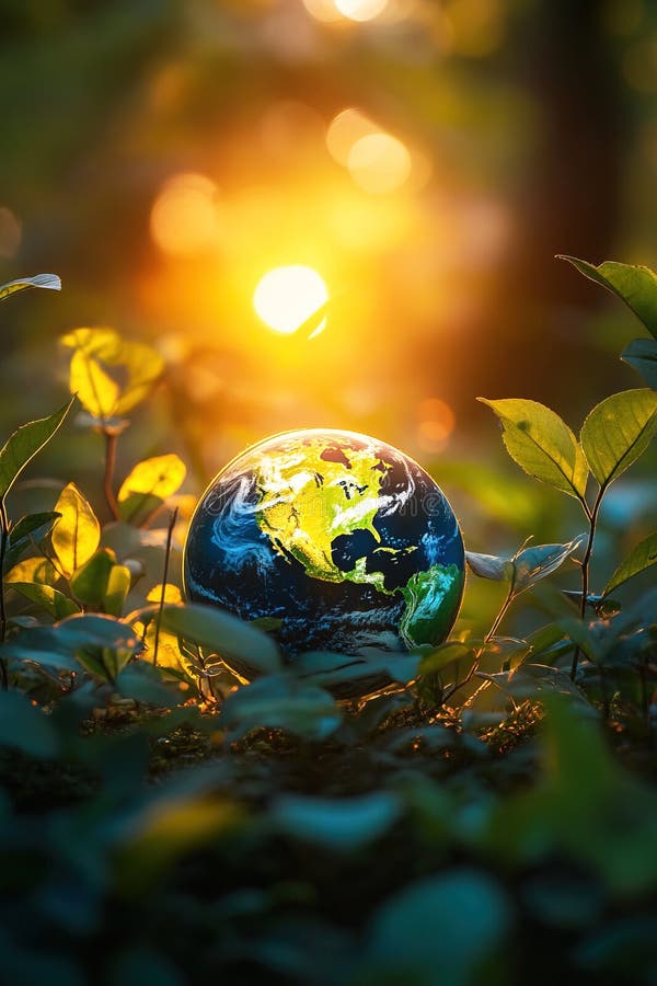 Celebrating Earth Day with a Glowing Globe Surrounded by Vibrant ...