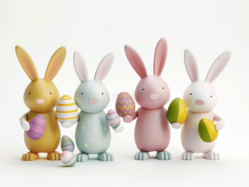 Celebrating Easter with 3D Cartoon Figure Graphic Stock Illustration ...
