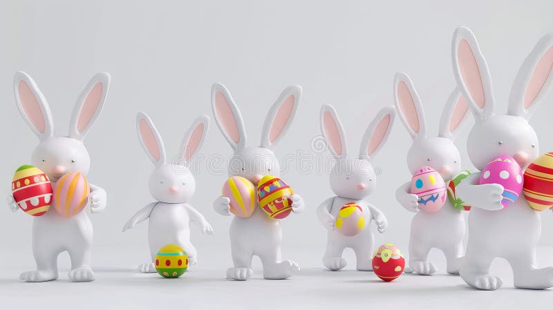 Celebrating Easter with 3D Cartoon Figure Graphic Stock Illustration ...