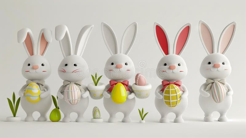 Celebrating Easter with 3D Cartoon Figure Graphic Stock Illustration ...
