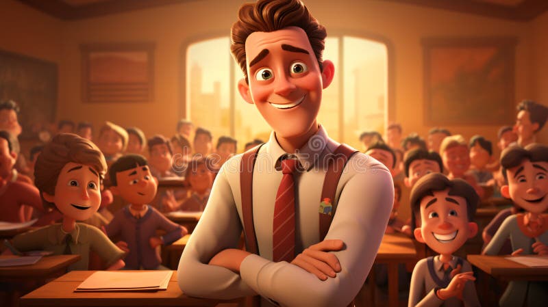 A 3D Animation of a Classroom Scene Featuring a Teacher International ...