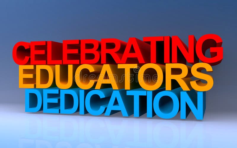 Celebrating Educators Dedication on Blue Stock Illustration ...