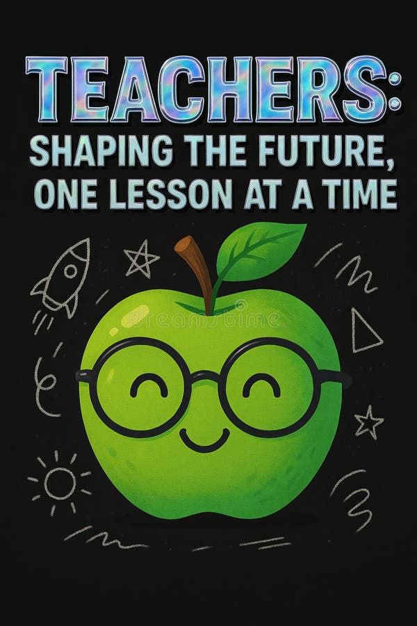 Celebrating Educators with a Playful Design Featuring a Smiling Apple ...