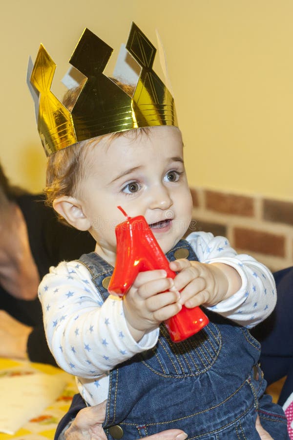 Celebrating first birthday stock photo. Image of cake - 69001826
