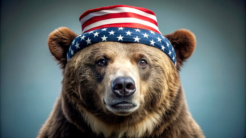 Celebrating Freedom a Bears 4th of July Portrait Stock Illustration ...