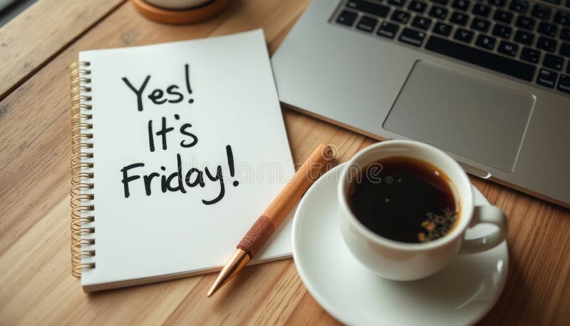 Celebrating Friday with Coffee Vibes Stock Image - Image of cozy ...