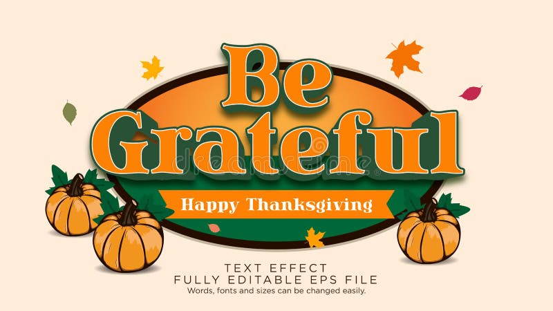 Celebrating Happy Thanksgiving Text Effect Font Type Stock Illustration ...