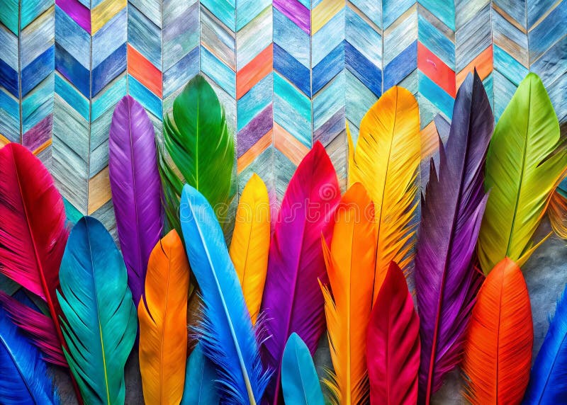 Celebrating Indigenous Identity Modern Minimalism with Vibrant Feathers ...