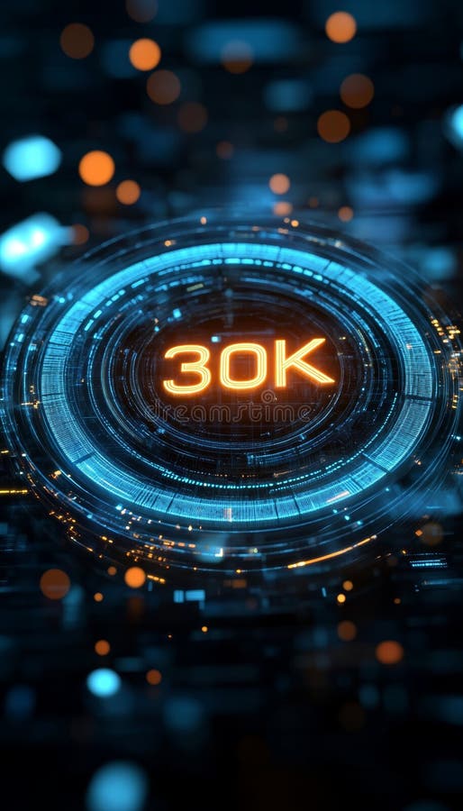 Celebrating 30K Futuristic 3D Design with Glowing Numbers and Abstract ...