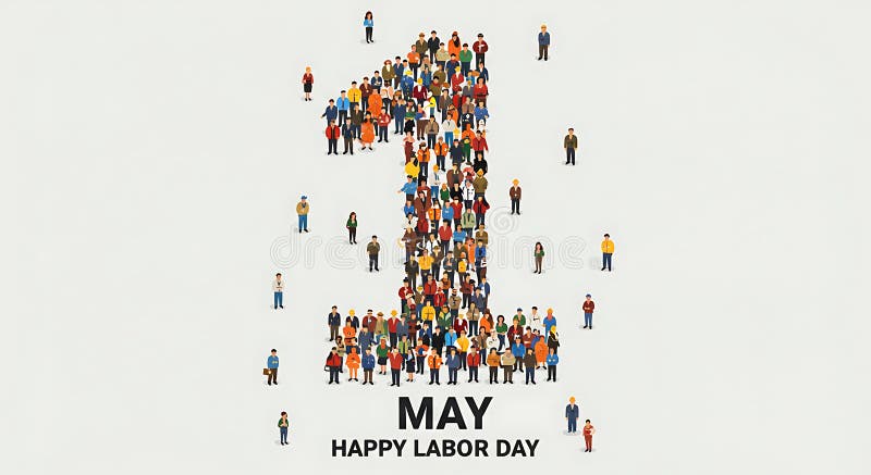 Celebrating Labor Day a Crowd Forming Number One Stock Image - Image of ...