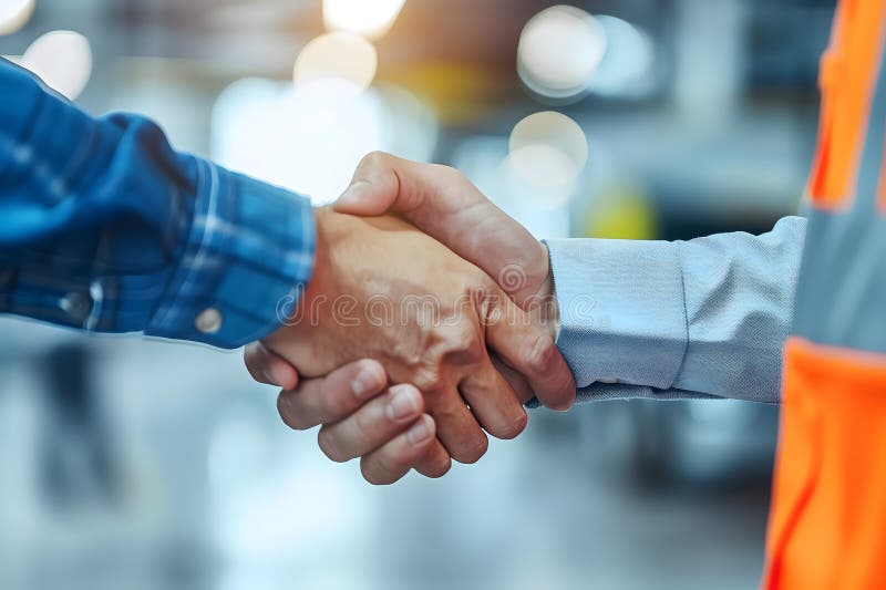 Celebrating Labor Day: Workers Shaking Hands Stock Image - Image of ...