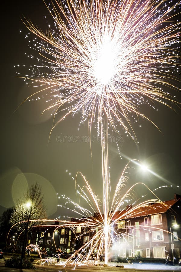 Celebrating with the Lighting of Fire Crackers Stock Image - Image of ...