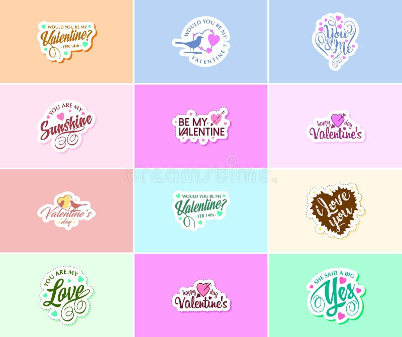 Celebrating the Magic of Love on Valentine S Day Stickers Stock Vector ...