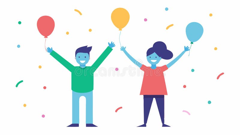 Celebrating Milestones Two Figures Celebrating a Special Occasion with ...