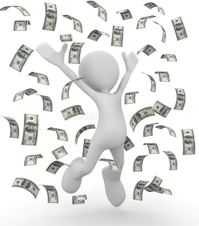 Celebrating Money Bills 3d Illustration Stock Illustration ...