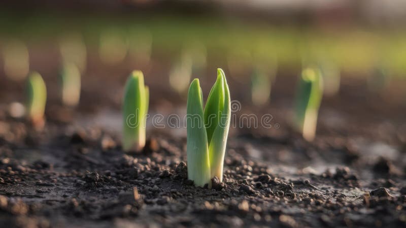 Celebrating New Life, Young Sprout Emerging in Springtime for Earth Day ...