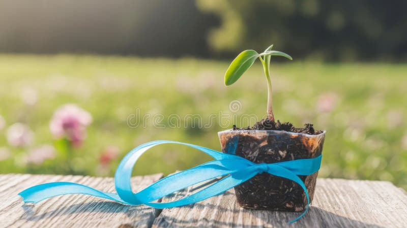 Celebrating New Life, Young Sprout Emerging in Springtime for Earth Day ...