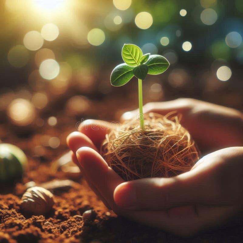 Celebrating New Life, Young Sprout Emerging in Springtime for Earth Day ...