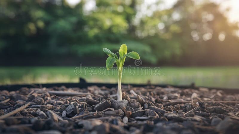 Celebrating New Life, Young Sprout Emerging in Springtime for Earth Day ...