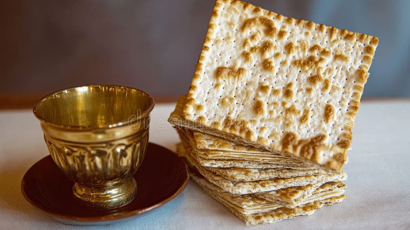 Celebrating Passover with Matzah and the Cup of Elijah on a Serene ...